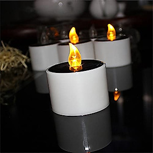 TSOP Solar Candles Light Flameless Rechargeable LED Candles Lights Tea Lamps for Bar Bedroom Living Room Garden Home Decor Candle