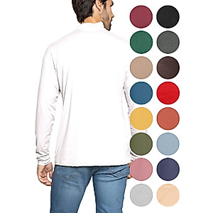 STRETCH IS COMFORT Men's Long Sleeve Mock Neck Turtleneck White Small