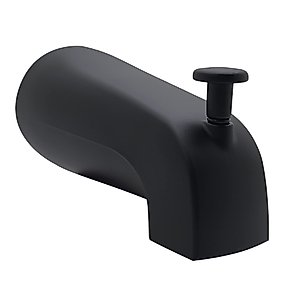 Westbrass A531D-1F-62 5-1/4" Reach Wall Mount Tub Spout with Front Diverter, Zinc, Matte Black