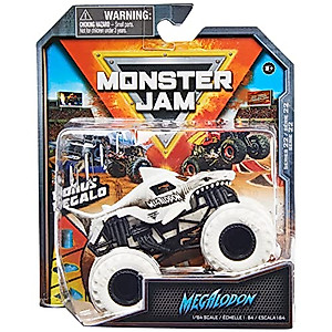 Monster Jam, Official Megalodon Monster Truck, Die-Cast Vehicle, Max Contrast Series, 1:64 Scale, Kids Toys for Boys Ages 3 and up