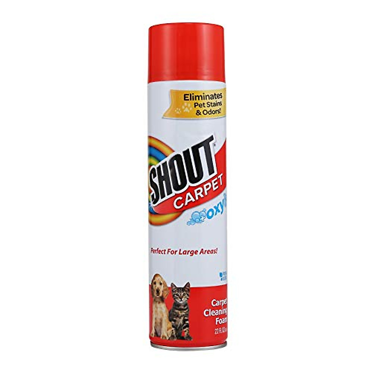 Shout Carpet Aerosol Stain and Odor Foaming Spray with OXY Power | Completely Removes Tough Urine Stains & Prevents Pet from Remarking | Safe for Kids & Pets | Fresh Scent