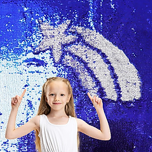 Flip Sequin Fabric for Autism Kids: LOTOFUN 51”x35”Sensory Wall Reversible Graffiti Fabric Tactile Stimulation for Toddlers Classrooms Sewing Decor