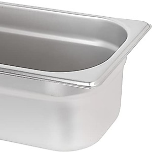 Carlisle FoodService Products CFS 60700HL4 DuraPan Light Gauge Stainless Steel Long Half-Size Food Shotgun Pan, 4" Deep (Pack of 6)