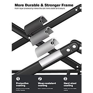 Beach Cart with Big Wheels for Sand, Ribitek Outdoor Folding Camping Grocery Portable Utility Cart, Heavy Duty 300 Lbs Capacity Collapsible All Terrain Sports Wagon with Adjustable Handle for Camping