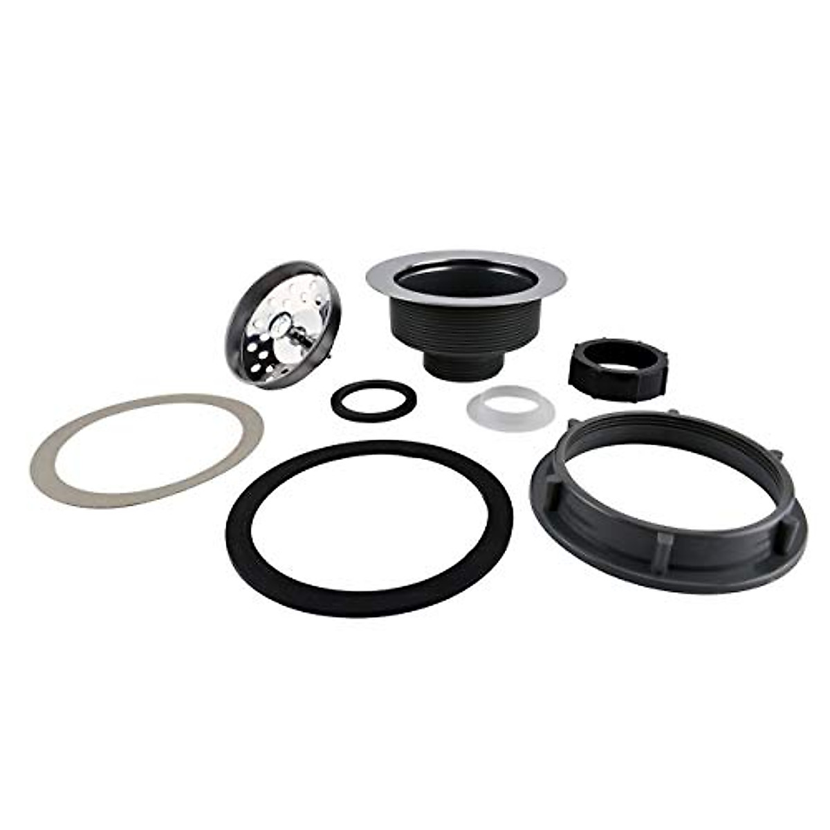 Plumb Pak PP20665 Plastic Fixed Post Style Kitchen Sink Strainer, Stainless Steel