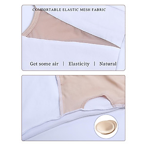 Phoeswan Ballet Leotards for Women, Deep V Camisole White Dance Leotards, Elegant Adult Leotards for Women Dance, Size XL