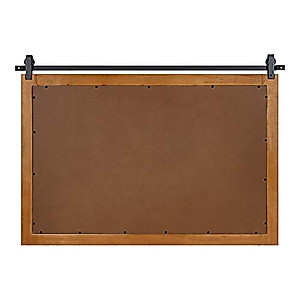 Kate and Laurel Samuels Rustic Wood Framed Wall Mirror, 37.5 x 26.75, Rustic Brown and Dark Charcoal, Functional Farmhouse Mirror for Display
