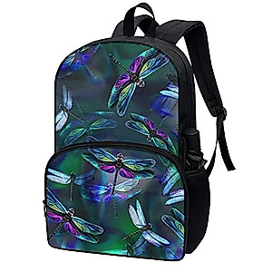 Aesthetic Dragonfly Backpack for School Aesthetic Book Bag with Adjustable Shoulder Strap Pocket Purse Travel Work College Backpack Laptop Backpack Women Men Girls Boys