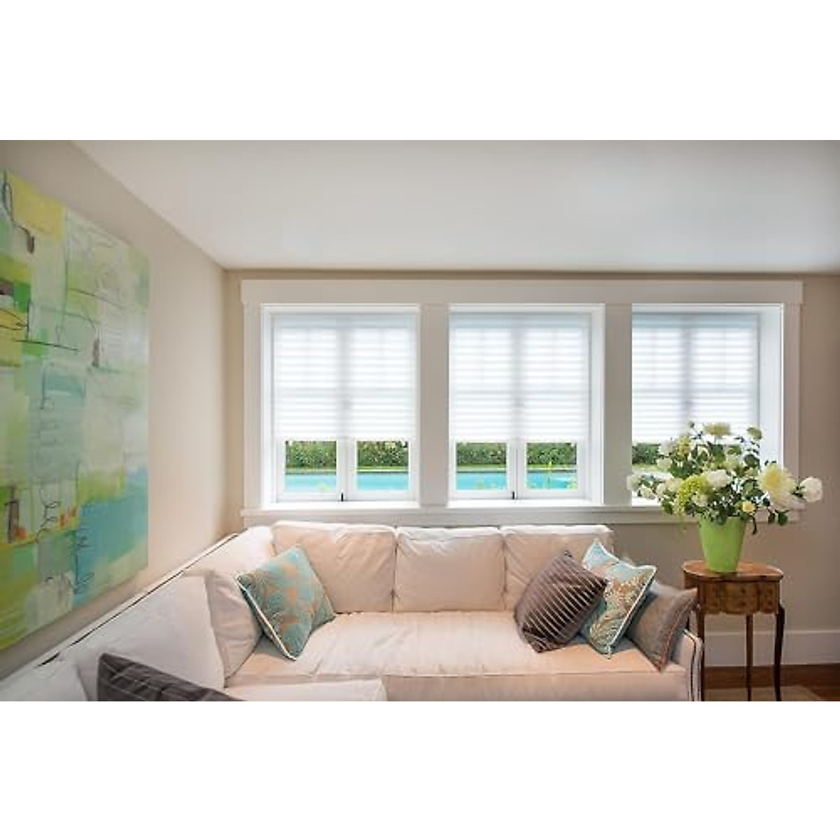 Redi Shade No Tools Original Light Filtering Pleated Fabric Shade White, 36 in x 72 in, 1 Pack