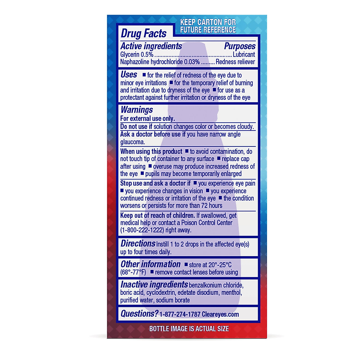 Clear Eyes Cooling Comfort Relief Eye Drops, 0.5 Fl Oz