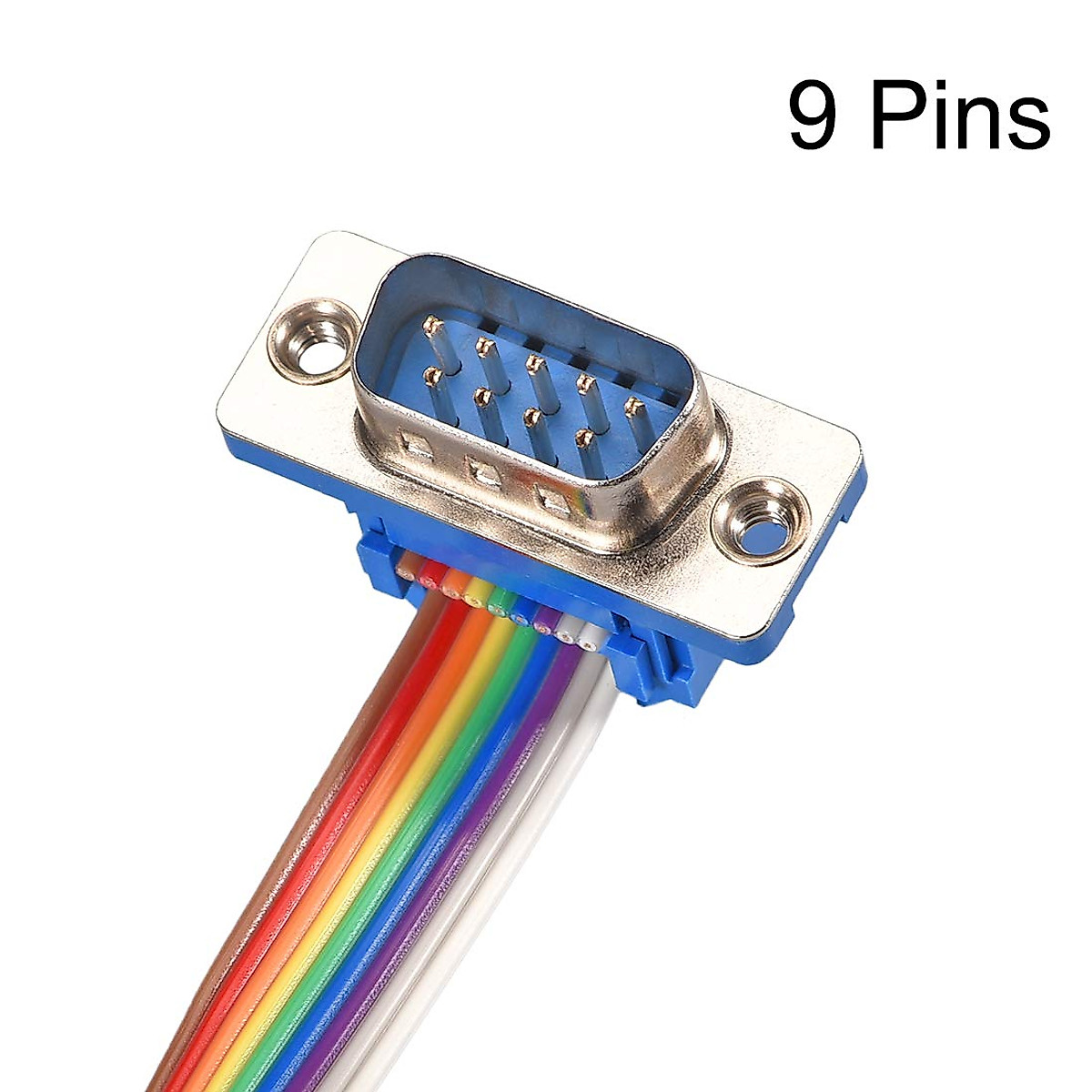 uxcell IDC Rainbow Wire Flat Ribbon Cable DB9 Male to DB9 Female Connector 2.54mm Pitch 19.7inch Length