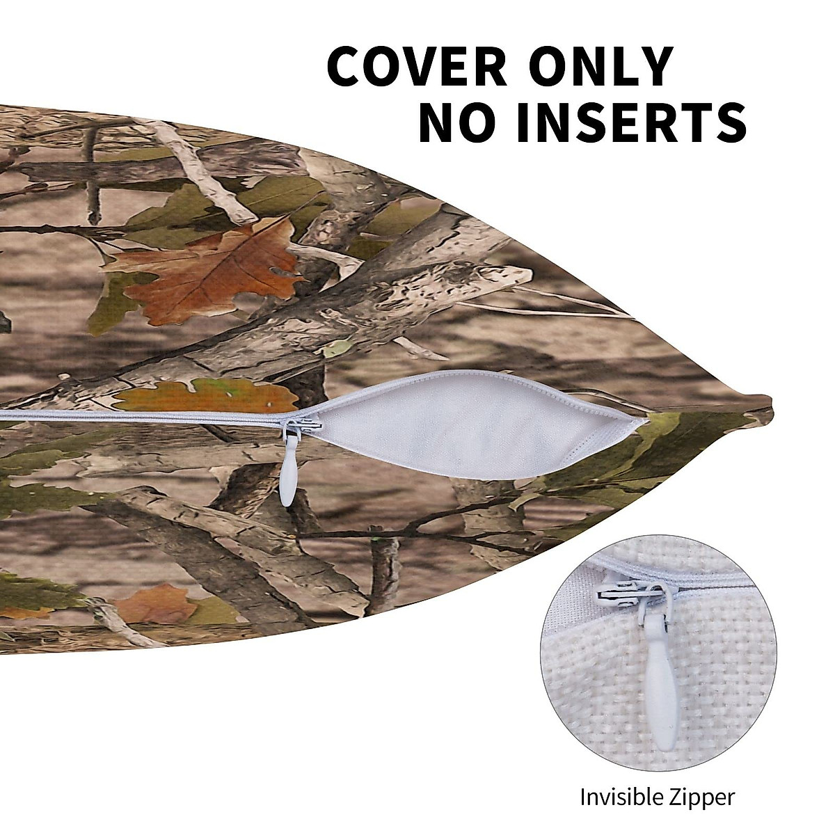 Worltoldb Real Camo Throw Pillow Covers Set of 4 Decorative Soft Linen Fabric Square Cushion Case for Room Bedroom Sofa Car 18x18