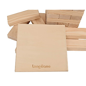 Outdoor Giant Tumbling Tower Games for Kids and Adults Jumbo Wood Stacking Lawn Yard Game with Carry Bag and Board 7 x 2.4 x 1.2 inches