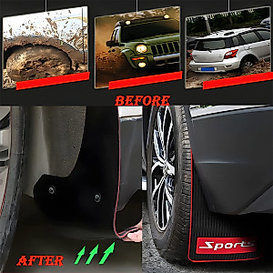 2Pcs Car Mud Flaps Fender Splash Guards, PVC Mudguard Fender Flares with Hardware Front and Rear, Universal Sports Mud Flaps Guards Splash, Exterior Accessories for Car Sedan SUV Trucks (Sports)