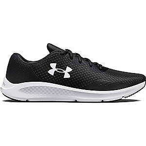 Under Armour Men's Charged Pursuit 3 Running Shoe, Black (001)/White, 13