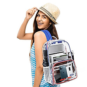 Conworld Clear Backpack, Heavy Duty PVC Transparent Backpack, See Through Backpack for School Work Sports