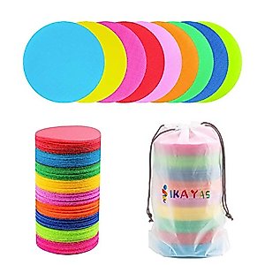 IKAYAS 81 Pcs Carpet Spots Markers Floor Dots Carpet Circles Carpet Markers for Classroom Decoration Elementary School Teacher Supplies, Carpet Floor Dots Spots for Kids Social Distancing