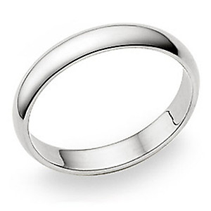 Metal Factory 4MM Sterling Silver High Polish Plain Dome Tarnish Resistant Comfort Fit Wedding Band Ring Sz 6.5