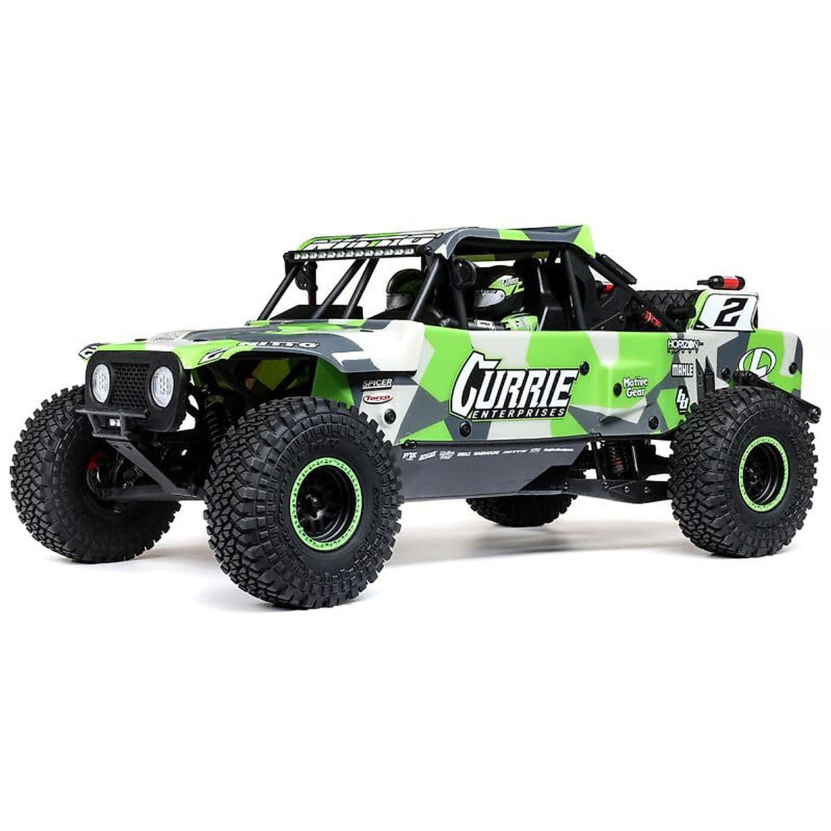 Losi RC Truck 1/10 Hammer Rey U4 4 Wheel Drive Rock Racer Brushless RTR with Smart and AVC - Remote Control Toy Vehicle (RC Cars, RC Truck, RC Crawler, Rock Crawler) (HELIDIRECT) (Green)