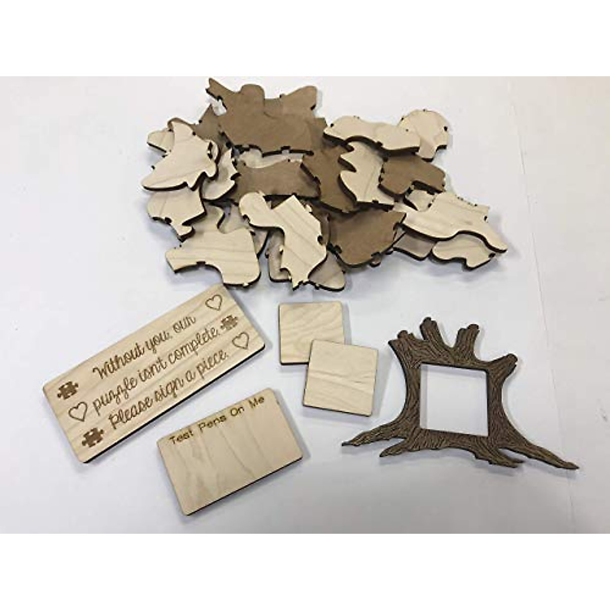 50pc Blank Wedding Tree Puzzle Guest Book Alternative. Add Your Own Personalization. A Great Guest Book Idea For a Wedding Reception, Birthday, Baby Shower, Anniversary or Any Event/Party.