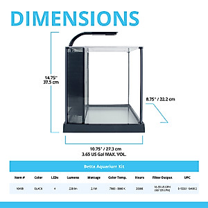 Fluval Betta Premium Aquarium Kit, 2.6 Gallon