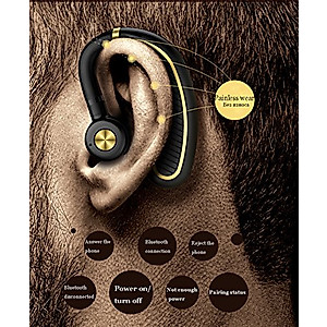 Bluetooth Headset,Wireless Bluetooth 4.1 Business Headphone Earphone 300mAh Super Long Standby Earpiece with Mic,Sweatproof,Noise Reduction,Mute Switch for Cell Phone, Skype, Truck Driver,Office,Sport