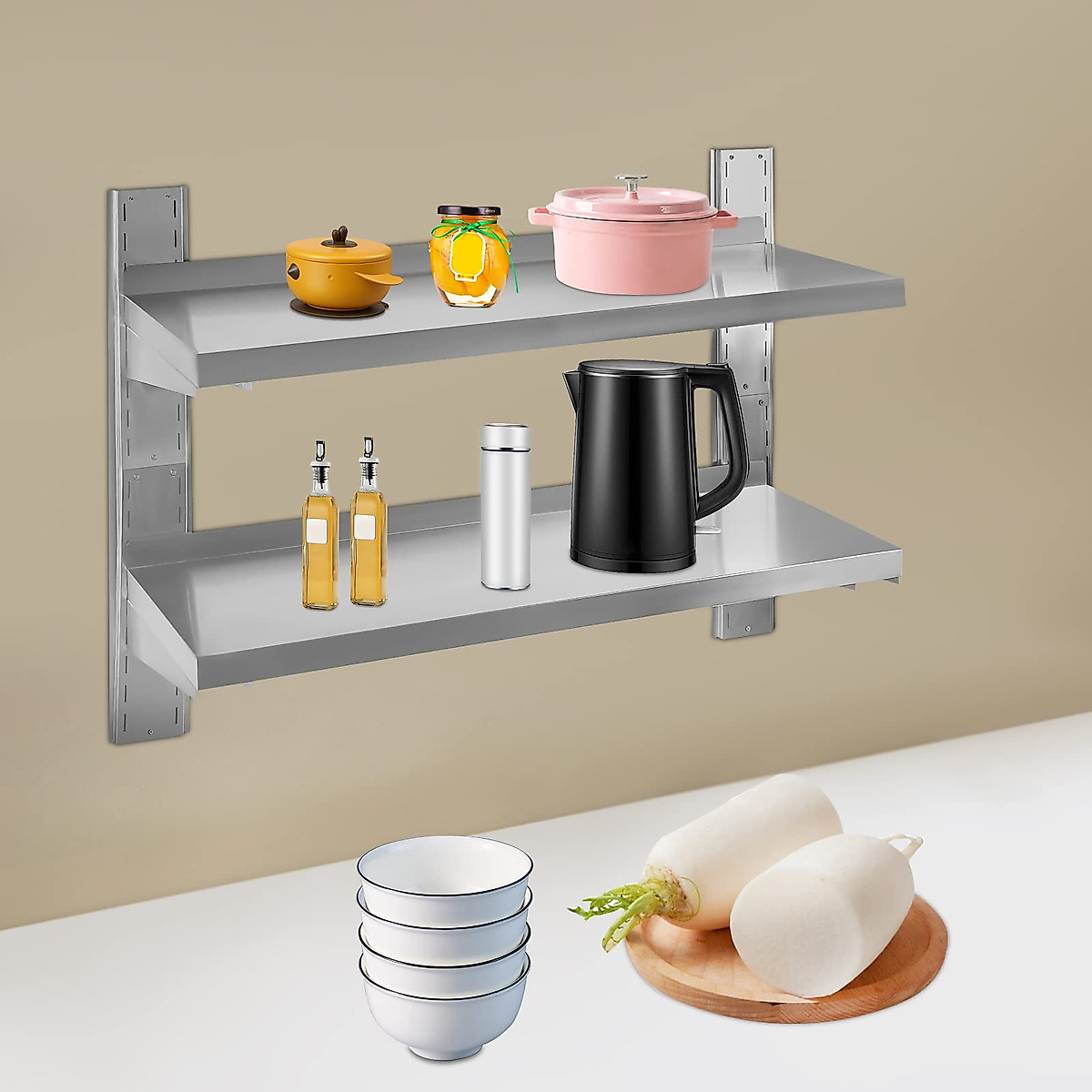 YIYIBYUS Wall-Mounted Shelf,Commercial Wall Mounted Floating Shelving (47.2 * 12.6 inch)