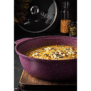 Cooking Pot Aluminum Dutch Oven Pot with Glass Lid 135.26 oz. (4 L) (mystery) Cookware Kitchen Pot