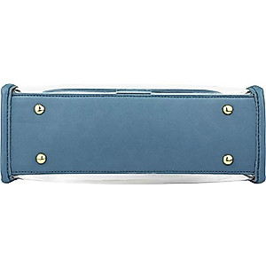 B BRENTANO Clear Top Handle Satchel Crossbody Bag with Removable Wristlet Pouch (Stadium Policy-Compliant Bag) (Blue)