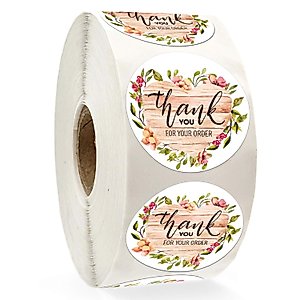 500 Thank You for Your Order Stickers, 1.4inch Thank You for Your Business Labels for Bakeries, Handmade Goods & Small Business Owners.