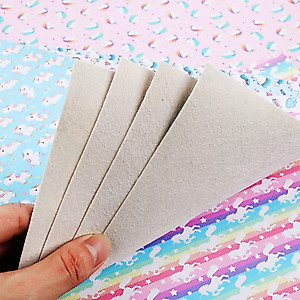 12 Pieces 7.87 x 11.81 Inches Unicorn Printed Faux Leather Sheet Mixed Rainbow Glitter Leather Fabric Sheets Assorted for Girl Kids Earrings Making Hair Bows Decoration DIY Craft Making