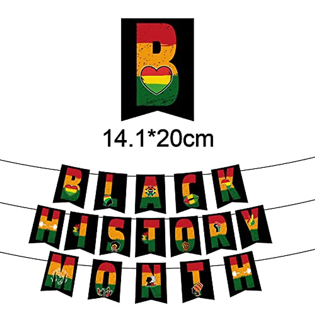 Black History Month Party Banner Plus Black History Month Party Cake Topper and Patrty Latex Ballons for Black History Month Party Decorations Party Supplies