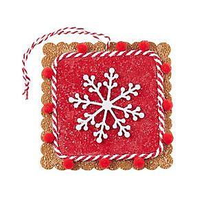 Snowflake Christmas Cookie Felt Ornaments Set of 3 by Factory Direct Craft - Christmas Decorations for Wreaths, Trees and Holiday Displays - 4-3/4 Inches