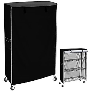 MOLLYAIR Shelf Cover Wire Rack Cover Storage Rack Cover Used to Cover Sundries, Cover for Storage Shelves Suitable for Rack 48x18x72in,Black,only Cover