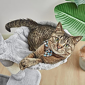 Kilodor 49.2 Inches Multi-Level Cat Tree Condo,Cat Tower with Sisal Scratching Post, Plush Perches,Hammock,Kitten Playhouse