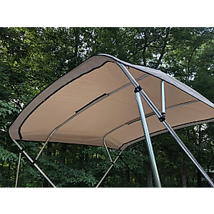 Replacement Bimini Top Canvas with Boot, Beige, 9' Long x 8.5' Wide, 16oz, by Cypress Rowe Outfitters, 4 Bow, fits 97-103" Wide