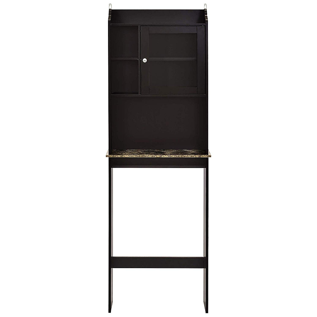 yoptote, Wooden Locker,with 5 Organizer Grids and 1 Door,Space Saving, Modern,Black Toilet Storage Cabinet