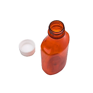 AVG Packaging Supplies Liquid Amber Oval Sample Bottles with Push & Turn Caps – Child Resistant Pharmacy Prescription Medicine Containers, 6oz Vials (200ct)
