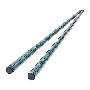 Restaurantware - Shelving Posts ONLY: RW Base 74 Inch Shelving Posts, 4 NSF Certified Epoxy Shelving Poles - Shelves Sold Separately, with 4 Leveling Feet, Green Steel Shelving Poles, No Corrosion