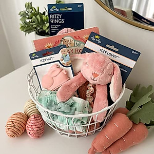 Itzy Ritzy - Itzy Lovey Including Teether, Textured Ribbons & Dangle Arms; Features Crinkle Sound, Sherpa Fabric and Minky Plush; Bunny