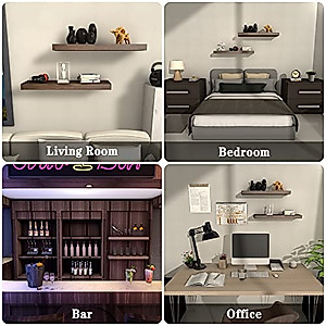FALANZATH Floating Shelves Wood Set of 2 - Storage Shelf 30 Inch - Rustic Wall Mounted Storage Shelves for Bedroom, Living Room, Bathroom, Kitchen, Office, Farmhouse - Wall Shelf for Kids