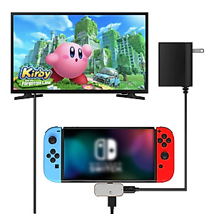 Geekria TV Dock Docking Station Compatible with Switch Nintendo Switch/Switch OLED Portable Replacement TV Dock Switch Docking Station, Game Accessories with 4K/1080P HDMI 3 in 1 HDMI&2 Type-C