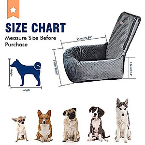 Dog Car Seat Pet Booster Seat Pet Travel Safety Car Seat,The Dog seat Made is Safe and Comfortable, and can be Disassembled for Easy Cleaning (Gray)
