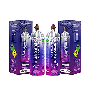 InfusionMax Aluminum Cream Chargers - 680G Disposable Nitrous Oxide Tank for Whipped Cream Dispenser - Imported European Quality Whipped Cream Canister (2-Pack)