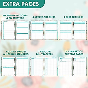 Budget Planner - Budget Book, 12 Month Financial Organizer, Expense Tracker, Undated Finance Planner & Bill Organizer, 8.3" x 6.2" Monthly Budget Book, Account Book, Start Anytime, Inner Pocket, Stickers