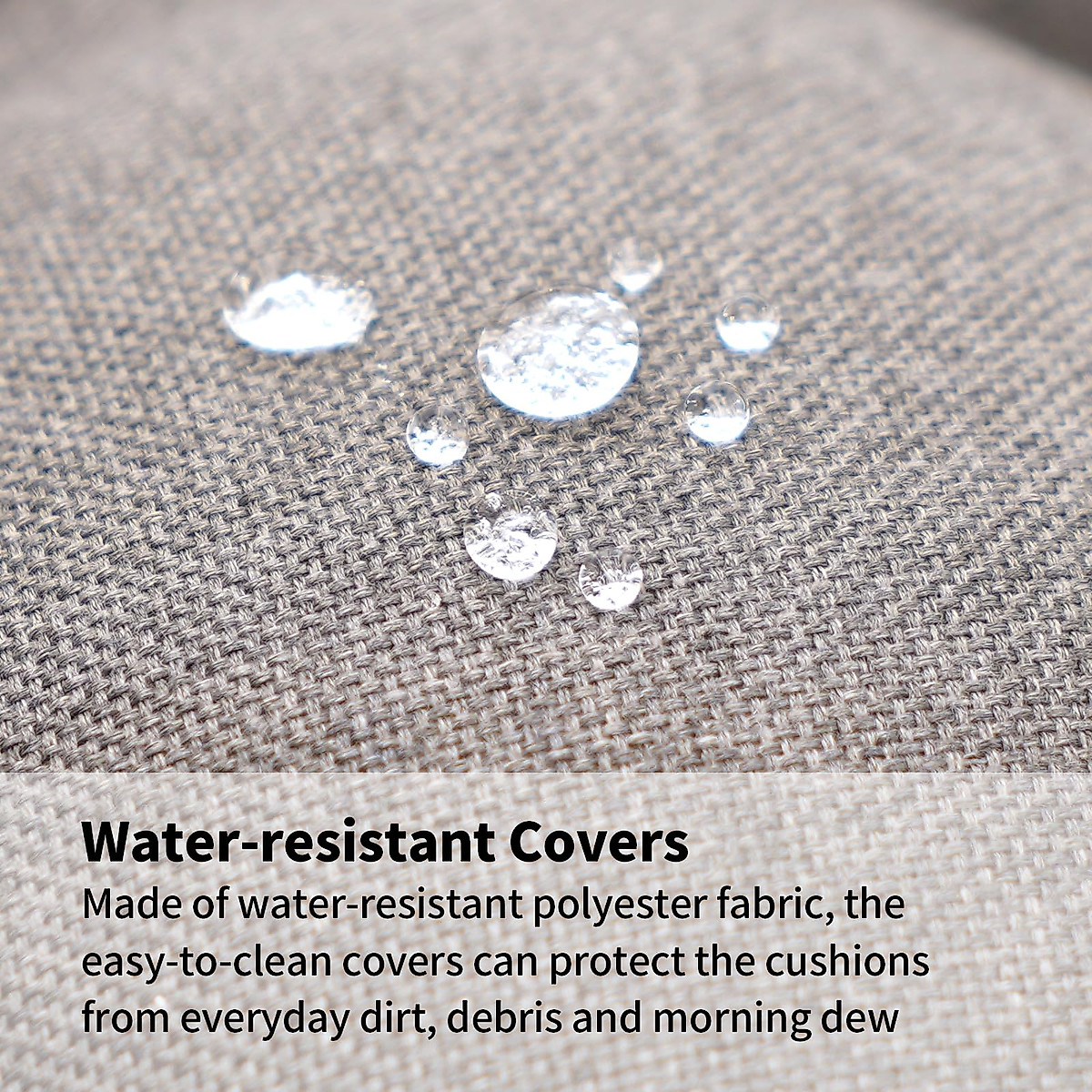 LebenLiebe Outdoor Chair Cushions Set of 2 Square Tufted Seat Cushions with Ties Thick Seat Chair Pads for Patio Furniture 19"x19",Medium Grey