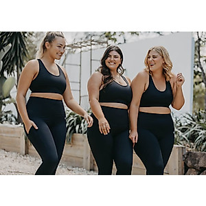 Hi Clasmix Plus Size Leggings for Women with Pockets 1X-4X-High Waisted Tummy Control Non See Through Super Soft Black Leggings Yoga Pants(2 Pack Black Pockets,XX-Large)