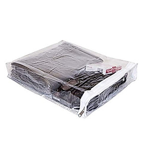 Clear Vinyl Zippered Storage Bags 9 x 11 x 2 Inch with Display Pocket 10-Pack