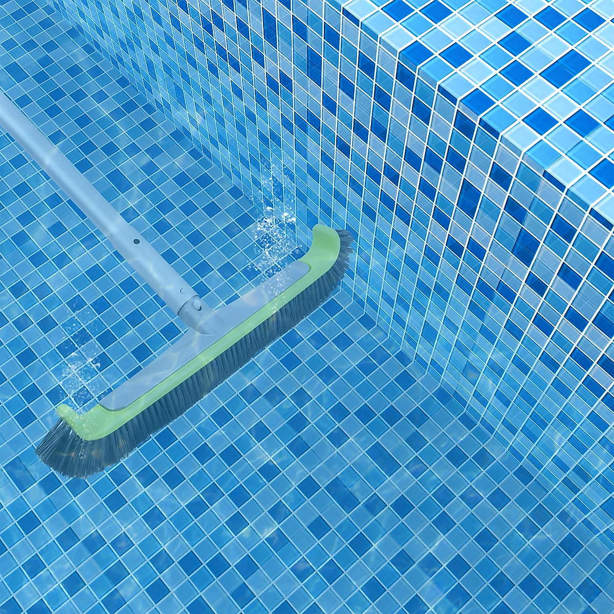 Sepetrel Pool Brush Head for Cleaning Pool Walls,Heavy Duty Inground/Above Ground Swimming Pool Scrub Brushes with Premium Strong Bristle & Reinforced Aluminium Back