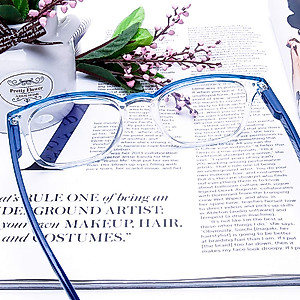 AQWANO Computer Reading Glasses Blue Light Blocking, Quality Clear Readers for Women Men Anti Glare Filter UV Ray Filter with Spring Hinge, 2.0